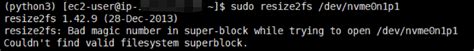 linux resize2fs命令扩展文件系统出错 resize2fs invalid argument while trying to add gr csdn博客