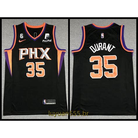 Camisa Phoenix Suns 35 Kevin Durant Preto 2023 Nba Jersey De Basquetebol Escorrega O Preço