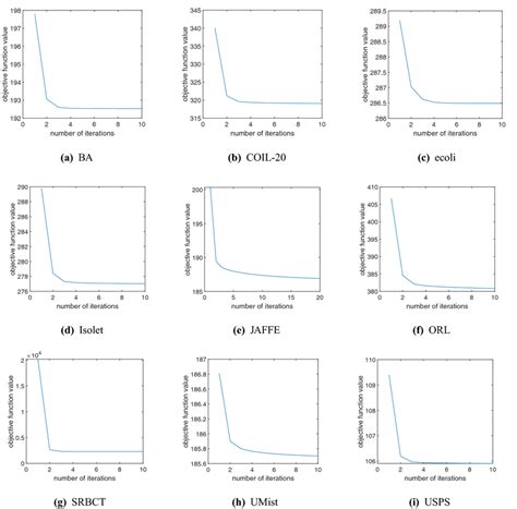 The Objective Function Values And The Corresponding Iteration Times On