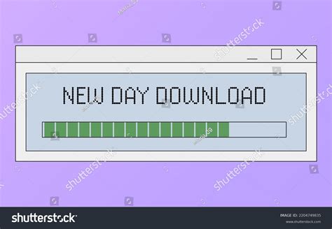 Vector Retro Loading Window Nostalgic Ui Stock Vector Royalty Free