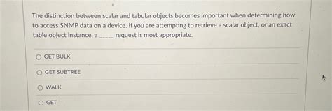 Solved The Distinction Between Scalar And Tabular Objects