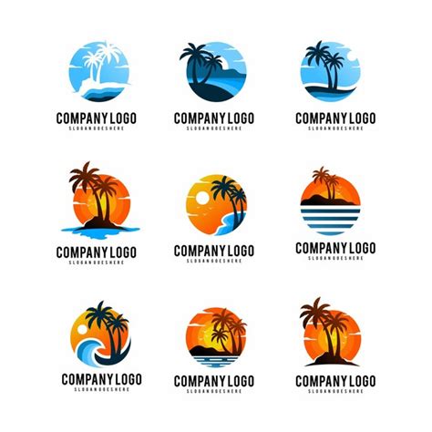 Premium Vector Set Of Beach Logo Vector