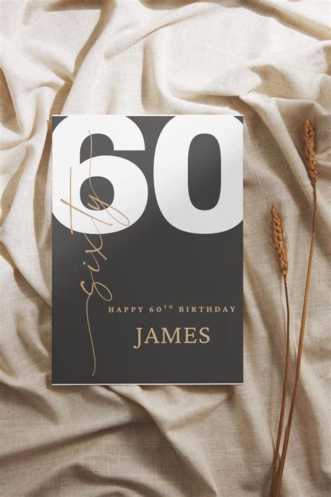 60th Birthday Card For Him Personalized 60th Birthday Card Any Name