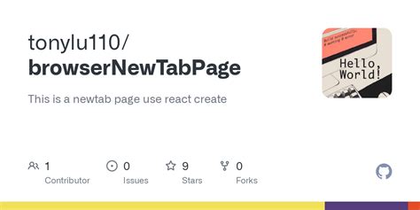 GitHub Tonylu BrowserNewTabPage This Is A Newtab Page Use React Create