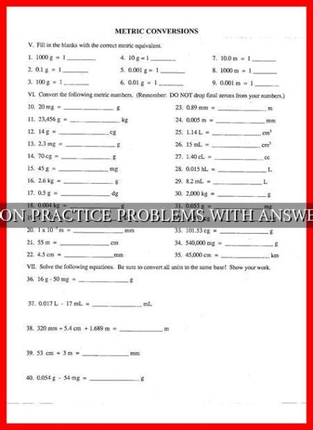 Unit Conversion Practice Problems With Answers Pdf Physics Wadaef