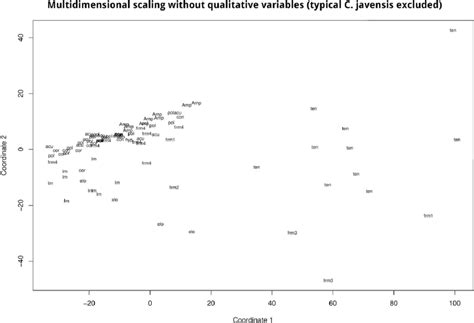mds clustering analysis without qualitative variables and with typical