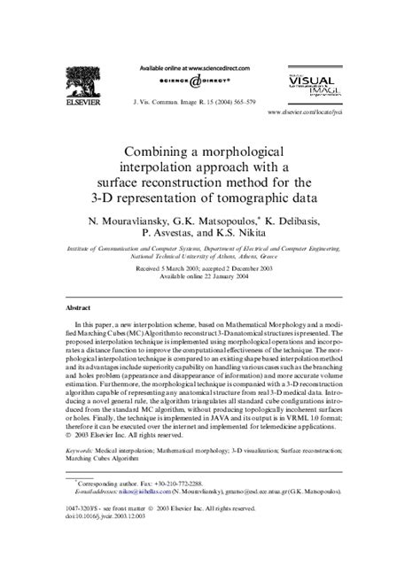 Pdf Combining A Morphological Interpolation Approach With A Surface