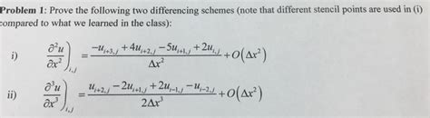 Solved Prove The Following Two Differencing Schemes Note
