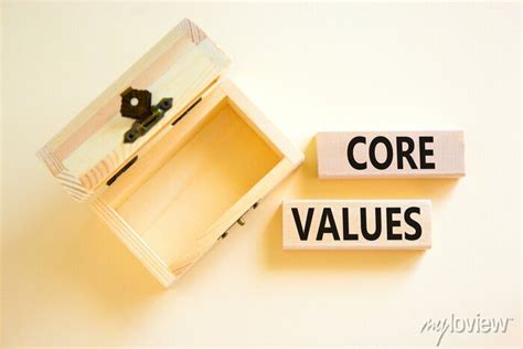 core values symbol concept words core values on wooden blocks wall stickers office trust