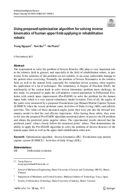 Pdf Using Proposed Optimization Algorithm For Solving Inverse