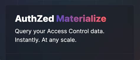 Authzed Materialize