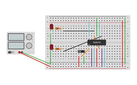 Circuit Design 2 Bit Counter Tinkercad