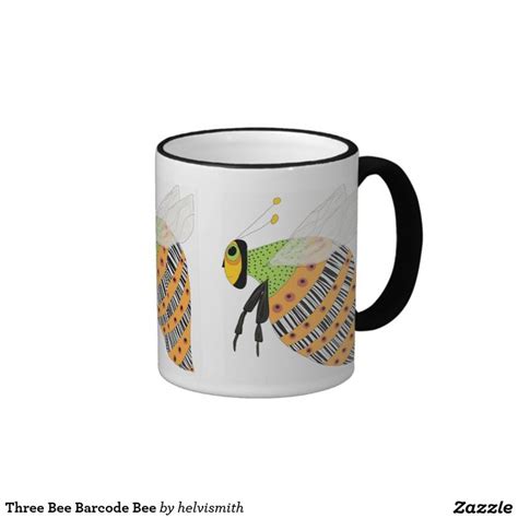 Three Bee Barcode Bee Mug Zazzle Mugs Bee Coffee Mugs