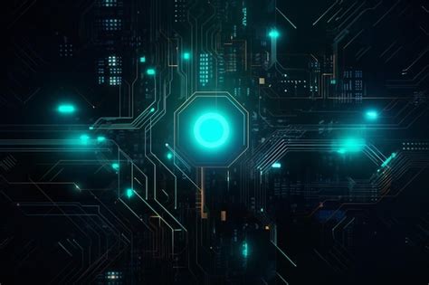 Premium Photo Abstract Futuristic Electronic Circuit Board And Mesh