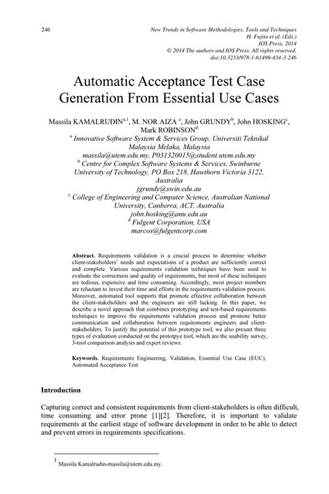 Pdf Automatic Acceptance Test Case Generation From Essential Use Cases