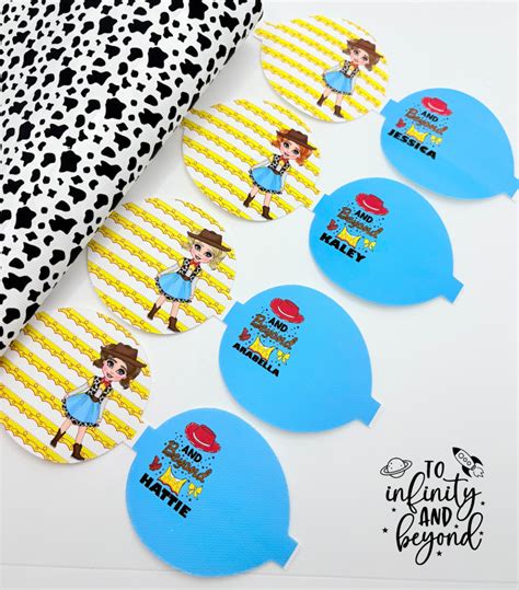 Toy Story Inspired Cow Girl Jessie Dolly Girl Printed Dolly Bow Loop Pre Cut Bow Loop