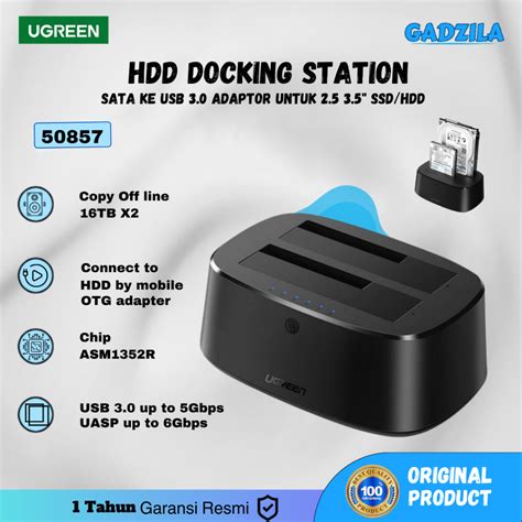 Jual Ugreen Usb To Sata Inch Dual Bay External Hdd Docking Station Shopee Indonesia