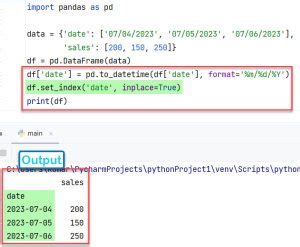How To Set Date Column As Index In Pandas Python