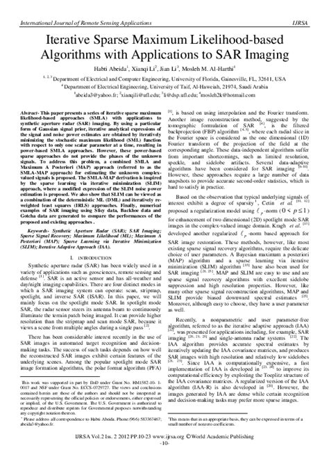 Pdf Iterative Sparse Maximum Likelihood Based Algorithms With
