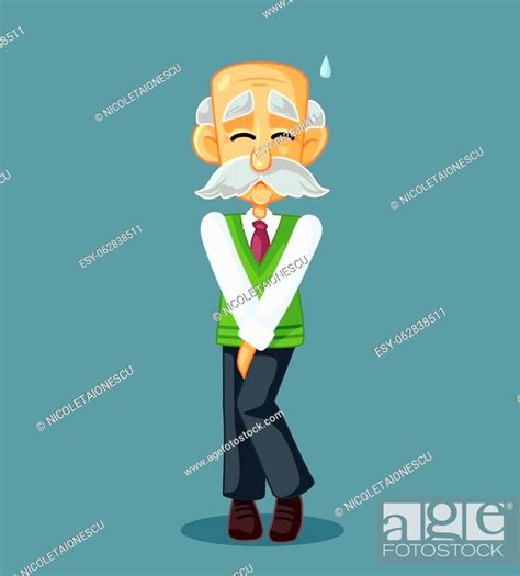 Stressed Elderly Grandpa Having Prostate Problems Stock Vector Vector And Low Budget Royalty