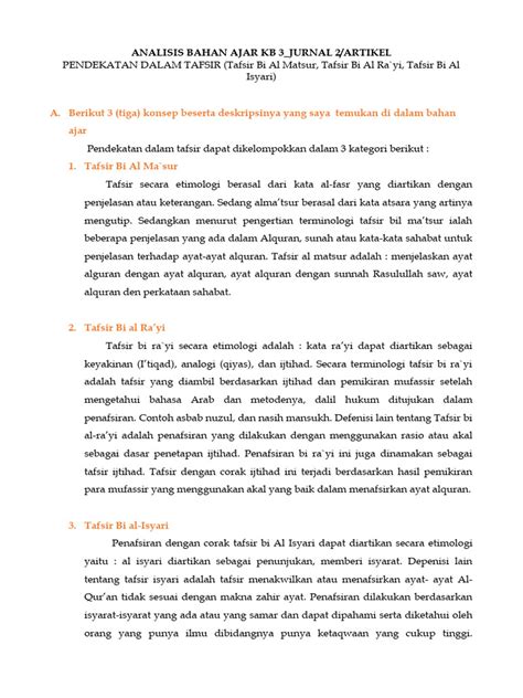 Analisis Bahan Ajar Kb 3 1 Pdf