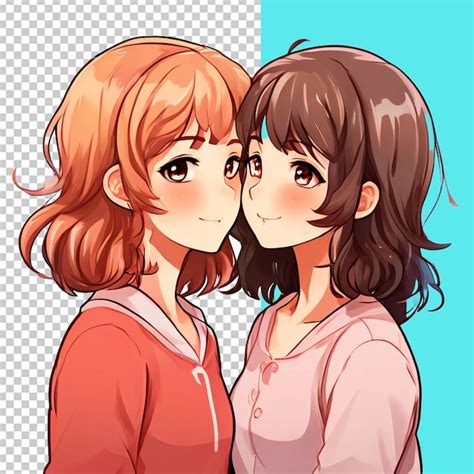 Premium Psd Two Young Lesbian Girls In The Street Close To Each Other