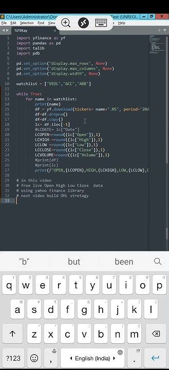 Free Live Ohlc Data Using Yfinance Library Youtube