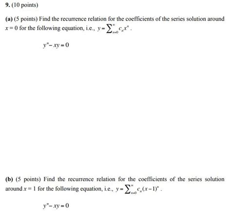 solved 9 10 points a 5 points find the recurrence