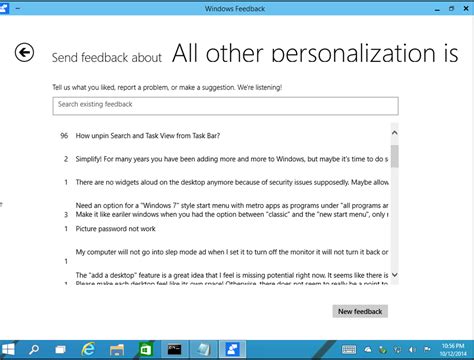 Howto Windows 10 Technical Preview Feedback Please Work