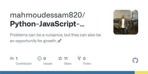 GitHub Mahmoudessam Python JavaScript Programming Exercises Problems Can Be A Nuisance