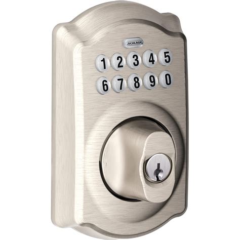 Schlage Keypad Deadbolt Door Lock Be365 Cam 619 Satin Nickel Color Easy