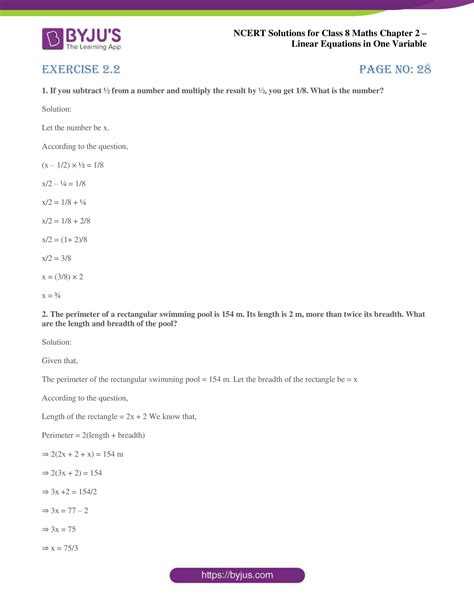 Ncert Solutions For Class 8 Maths Chapter 2 Linear Equations In One