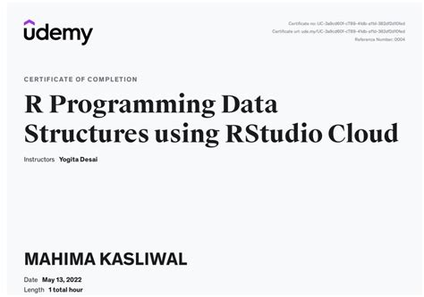 Mahima Kasliwal On Linkedin Udemycourse Rprogramming