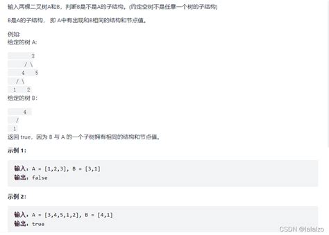 剑指 Offer 26 树的子结构 Csdn博客