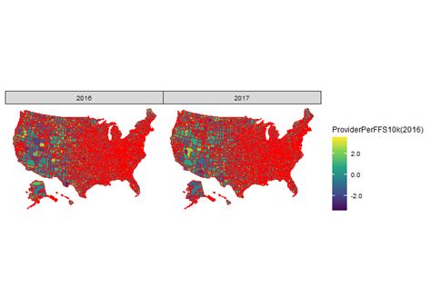 How To Plot Usmap In R For The ProviderPerFFS In Us States Given A Condition Column Year In