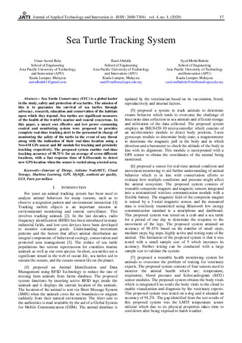 Pdf Sea Turtle Tracking System