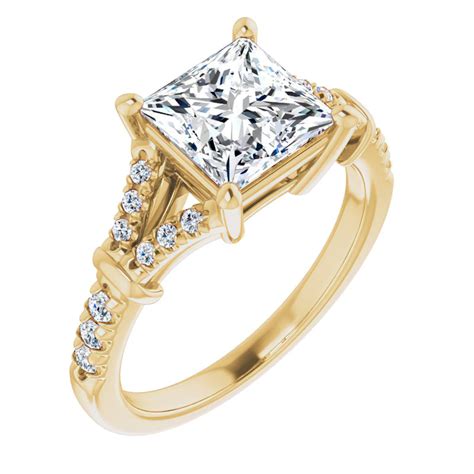 Split Shank Princess Cut Lab Grown Diamond Engagement Ring Enr457 Pr