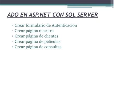 Ppt Ado En Aspnet Con Sql Server Powerpoint Presentation Free