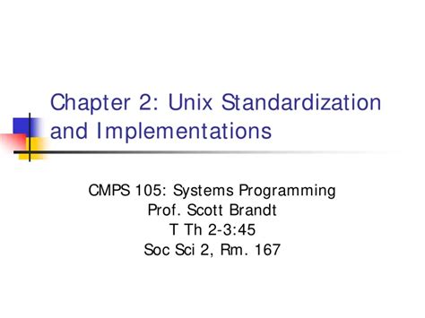 Ppt Chapter 2 Unix Standardization And Implementations Cmps 105