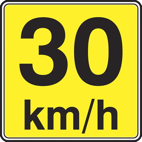 Accuform Signs Warning Advised Speed 30 Kmh Sign Canadian Specific