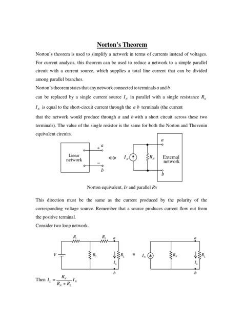 1d Nortons Theorem Pdf Materials Science Analog Circuits