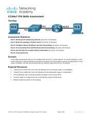 CCNAv ITN SA Pub Pdf CCNAv ITN Skills Assessment Topology Assessment Objectives Part