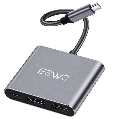 Adaptor Multiport 3 In 1 Jeswo Usb C La Hdmi Usb 3 0 Gri Emag Ro