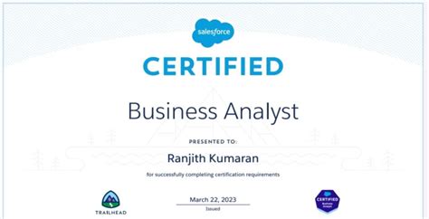 Ranjith Kumaran On Linkedin Salesforce Businessanalyst Certification Learningeveryday