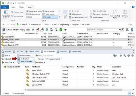 How To Activate A Computed BOM In SOLIDWORKS PDM