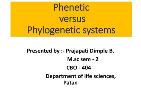 Phenetics Principles And Methods In Detialpptx