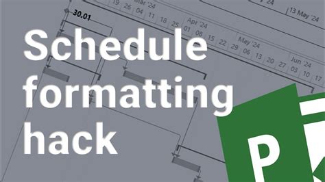 Time Saving Formatting Hack For Microsoft Project Schedules Youtube