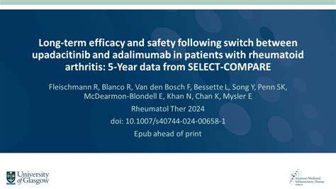 Long Term Efficacy And Safety Following Switch Between Upadacitinib And
