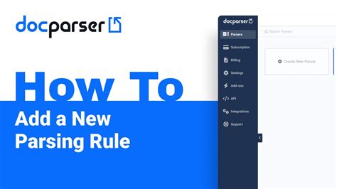 Docparser Academy How To Add A New Parsing Rule Youtube