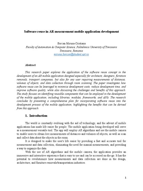 software reuse in ar measurement mobile application development pdf